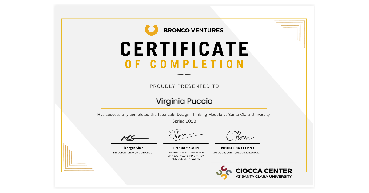 Virginia Puccio | Idea Lab Spring 2023 | Ciocca Center via Hyperstack