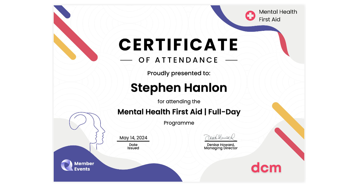 Stephen Hanlon | Mental Health First Aid | Full-Day | DCM Learning via ...
