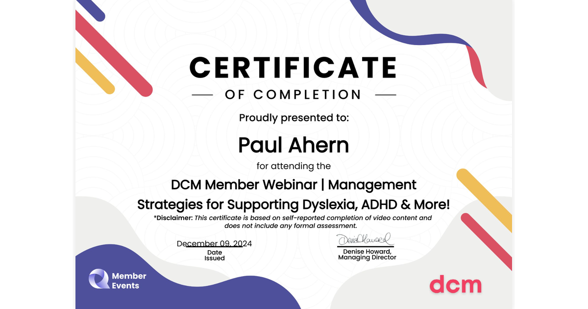 Paul Ahern | DCM Member Webinar | Management Strategies for Supporting ...