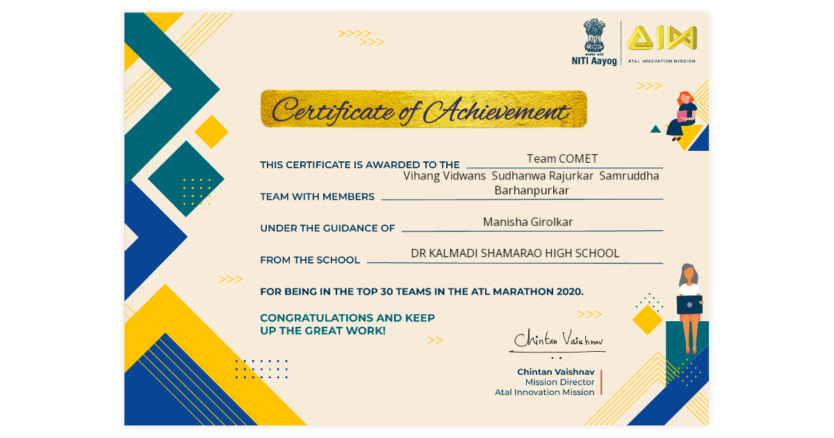 Manisha Girolkar | ATL Marathon 2020 - Top 30 | Atal Innovation Mission via Hyperstack