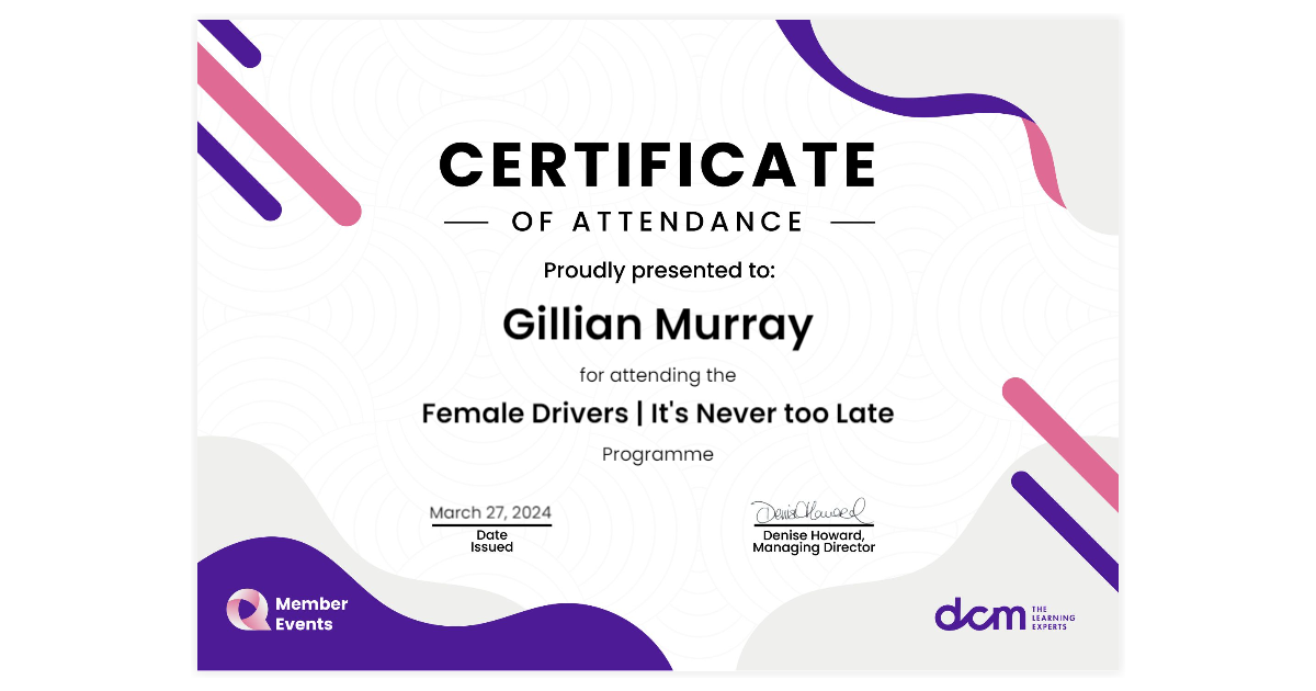 Gillian Murray | Female Drivers | It's Never too Late | DCM Learning ...