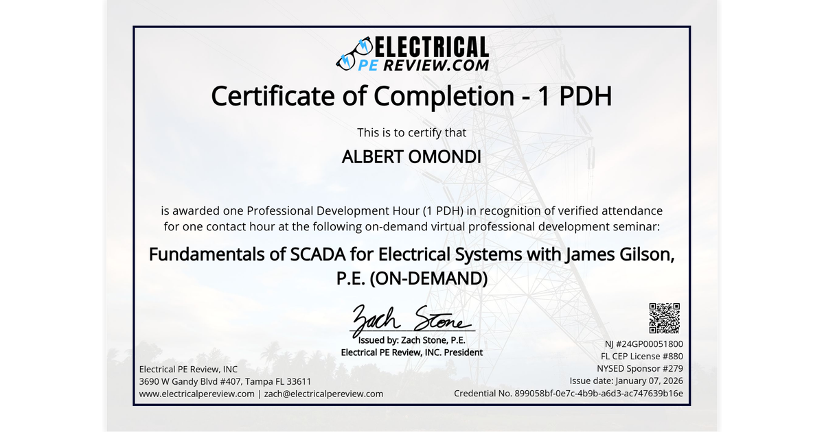 ALBERT OMONDI | Fundamentals of SCADA for Electrical Systems with James ...