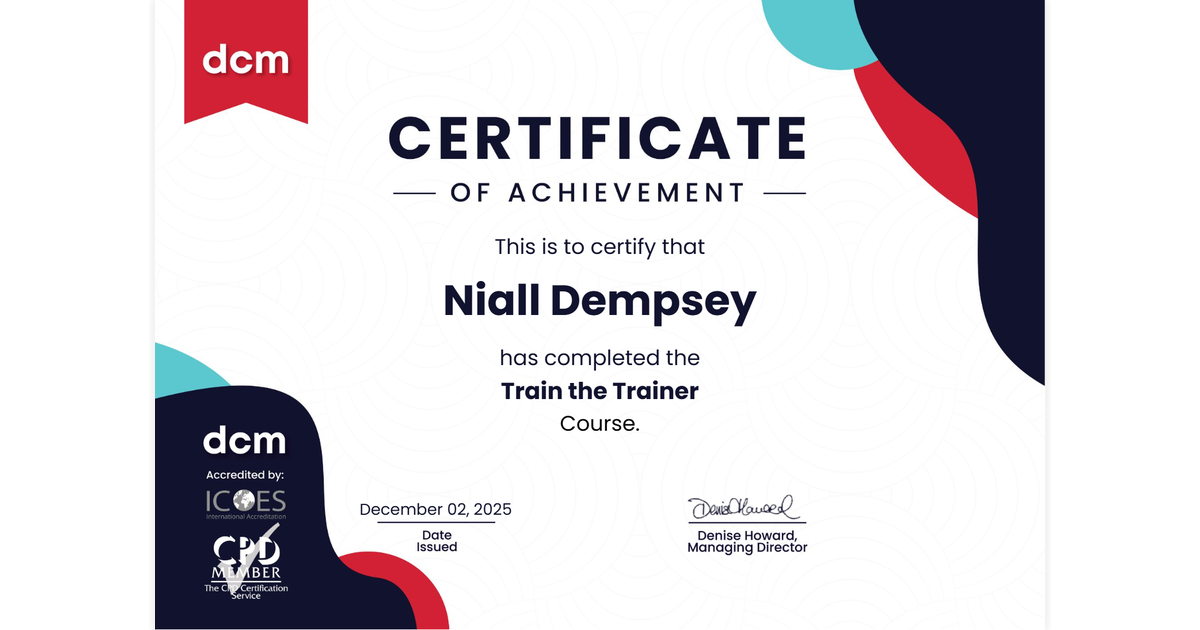 Niall Dempsey | Train the Trainer Course | DCM Learning via Hyperstack