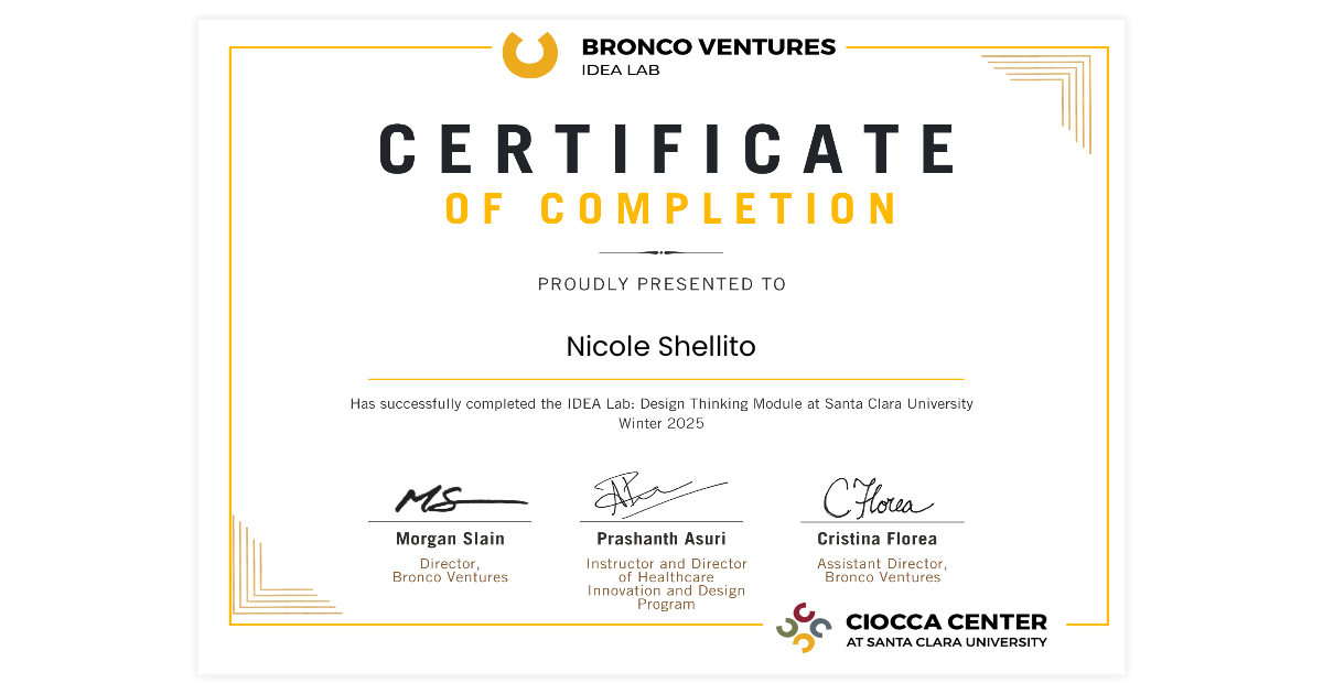 Nicole Shellito | Idea Lab Winter 2025 | Ciocca Center via Hyperstack