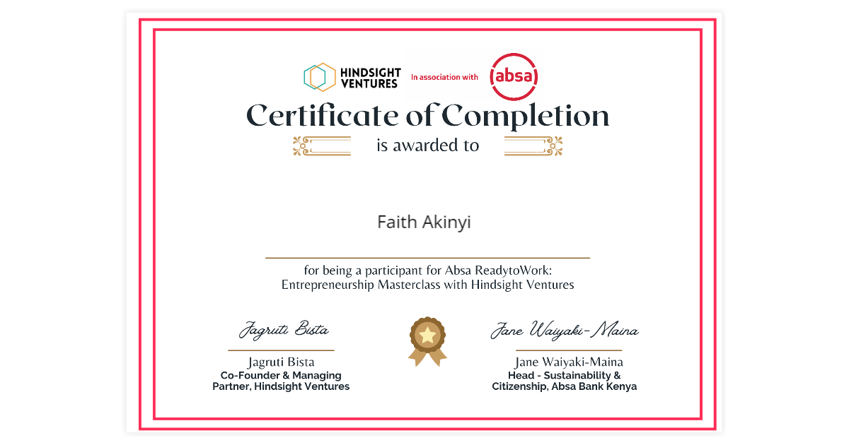 Faith Akinyi | Absa ReadytoWork : Entrepreneurship Masterclasses w ...