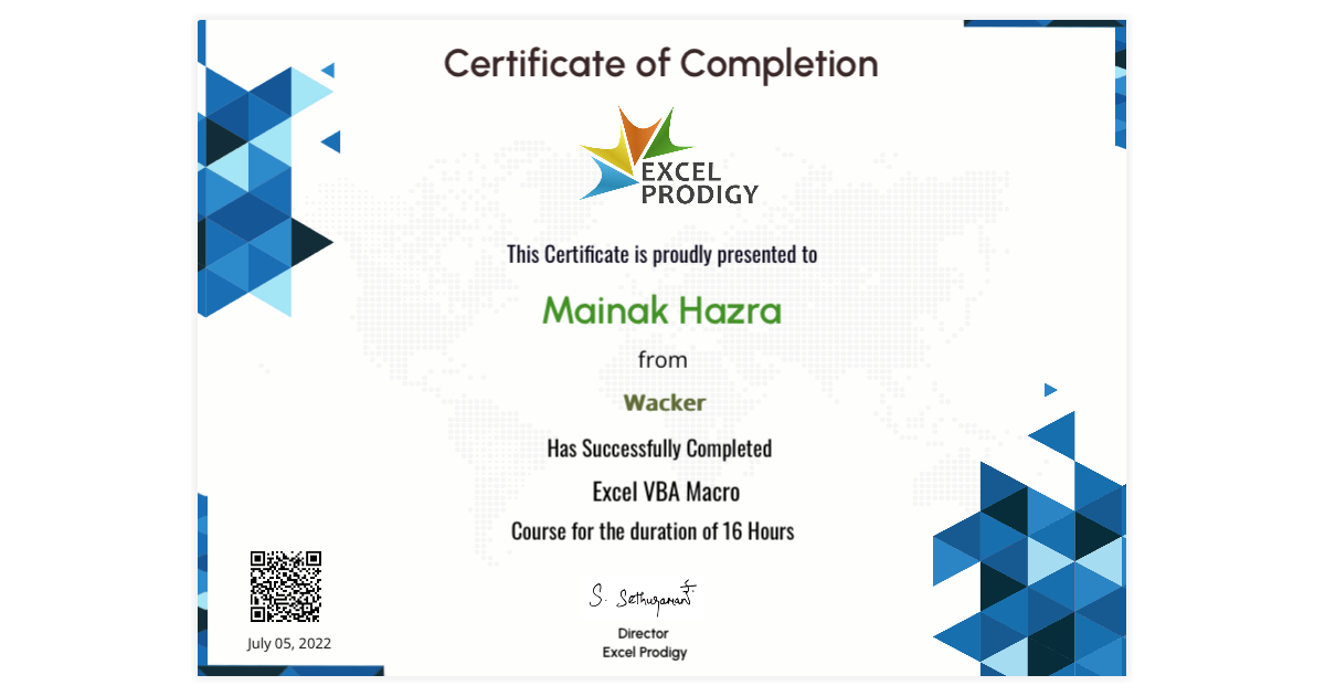 Mainak Hazra | Excel VBA Macro | Excel Prodigy Training and Consultancy ...