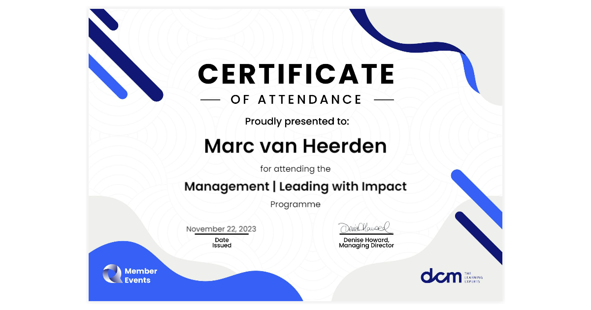 Marc van Heerden | Management | Leading with Impact | DCM Learning via ...