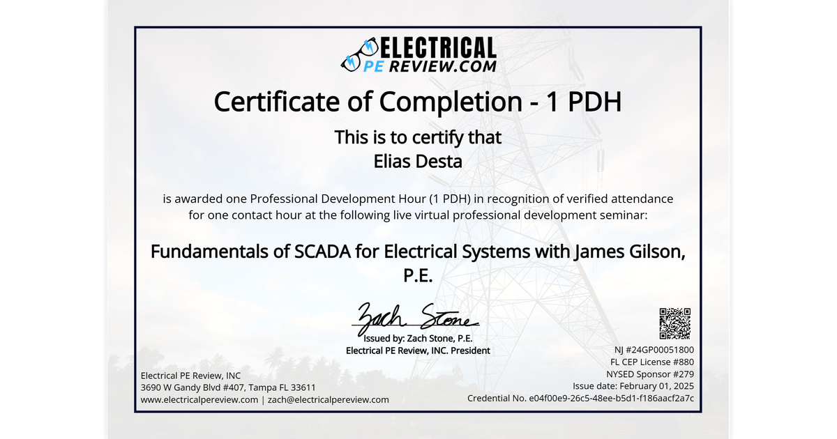Elias Desta | Fundamentals of SCADA for Electrical Systems with James ...