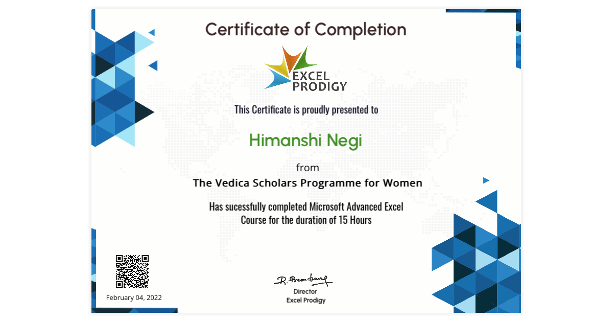 Himanshi Negi | Microsoft Advanced Excel | Excel Prodigy via Hyperstack