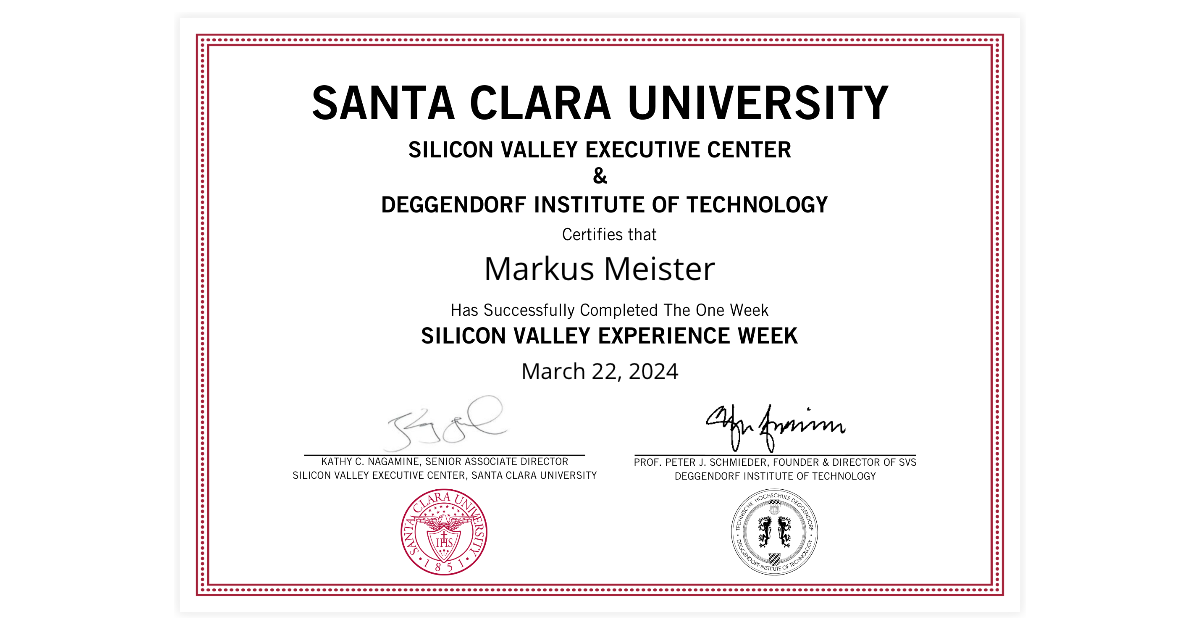 Markus Meister | Silicon Valley Experience Week 2024 | Leavey Executive ...