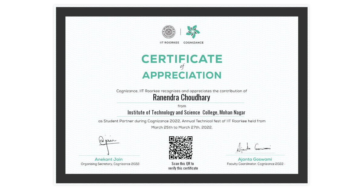 Ranendra Choudhary | Certification for Student Partnership Program 2022 ...