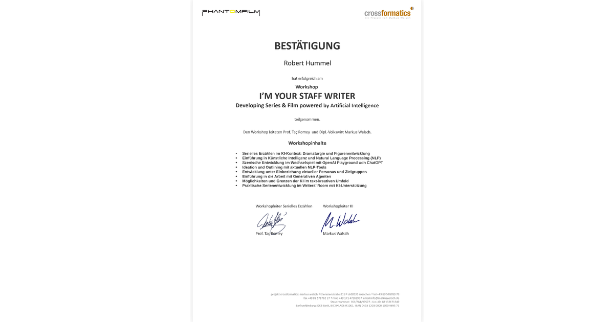 Robert Hummel | I'M YOUR STAFF WRITER | crossformatics via Hyperstack